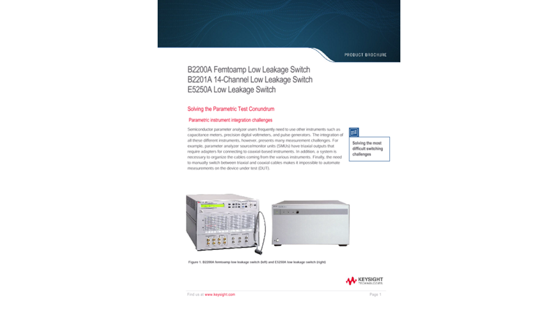 E5250A Low-leakage Switch Mainframe | Keysight